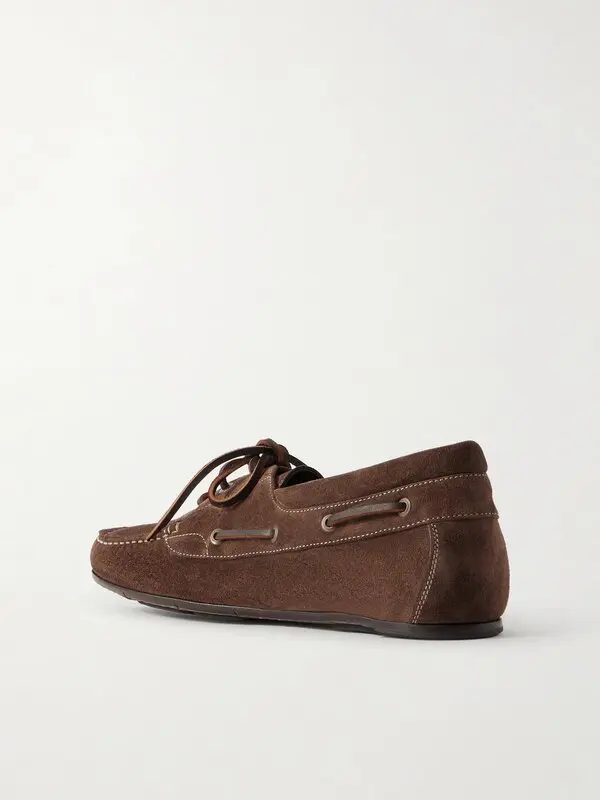 Manolo Blahnik Marino Suede Boat Shoes