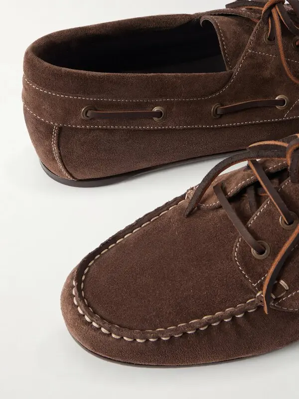 Manolo Blahnik Marino Suede Boat Shoes