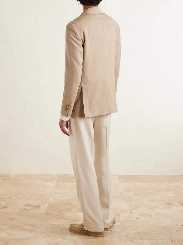 LARDINI Embellished Virgin Wool Suit Jacket - Neutrals