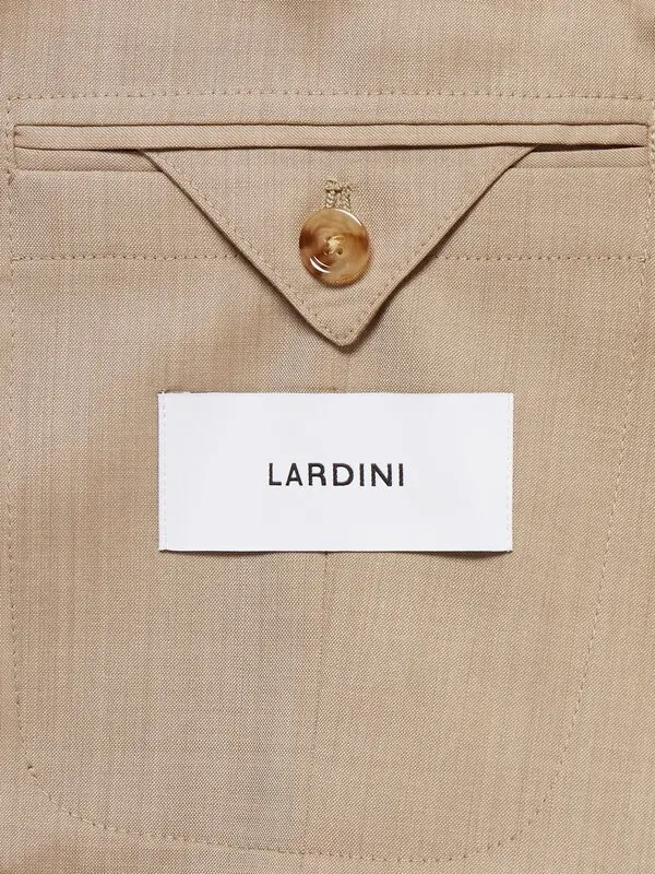 LARDINI Embellished Virgin Wool Suit Jacket - Neutrals
