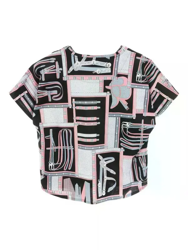 Hermès 2010s Lettres Equestres Crew-neck T-shirt