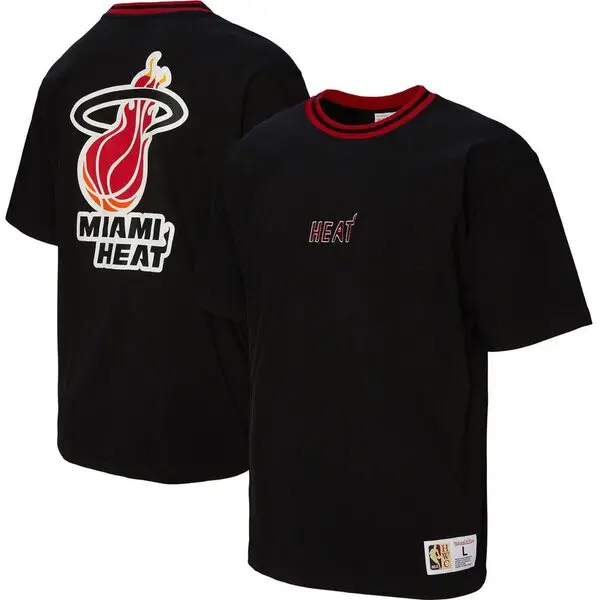 Mitchell & Ness Miami Heat Playmaker Vintage Logo T-shirt - Black