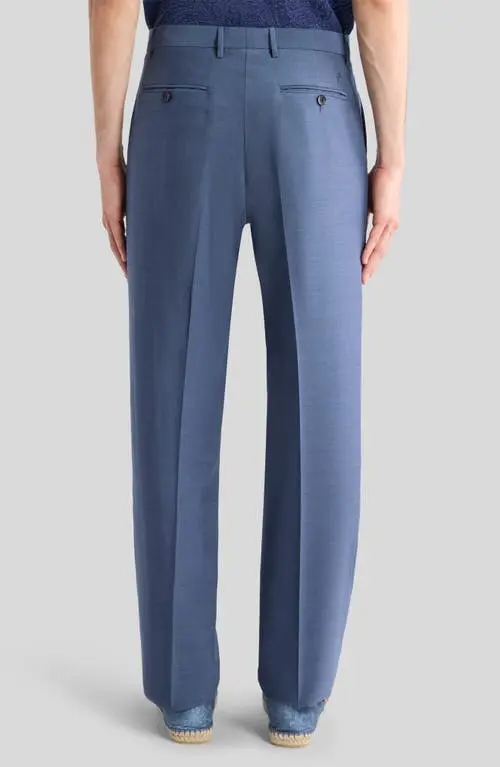 Etro Roma Single-pleat Wool Pants - Indaco