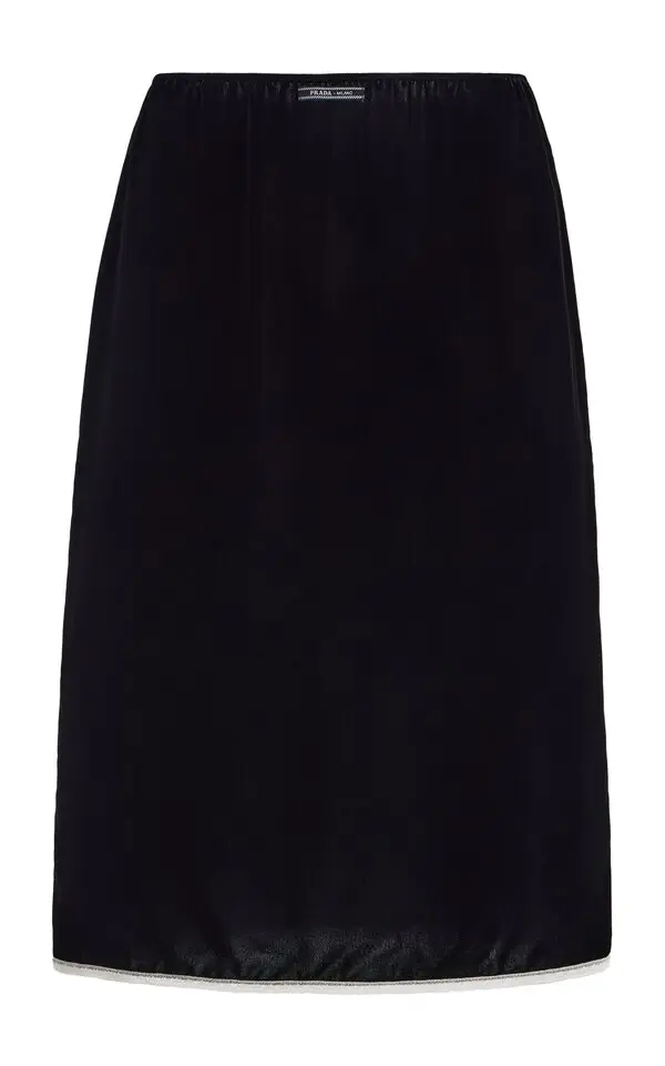 Prada Velvet Midi Skirt - Black