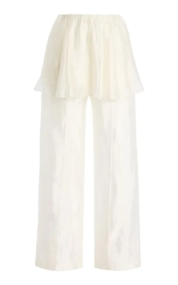 THE GARMENT Gillian Organza Peplum Pants - Ivory