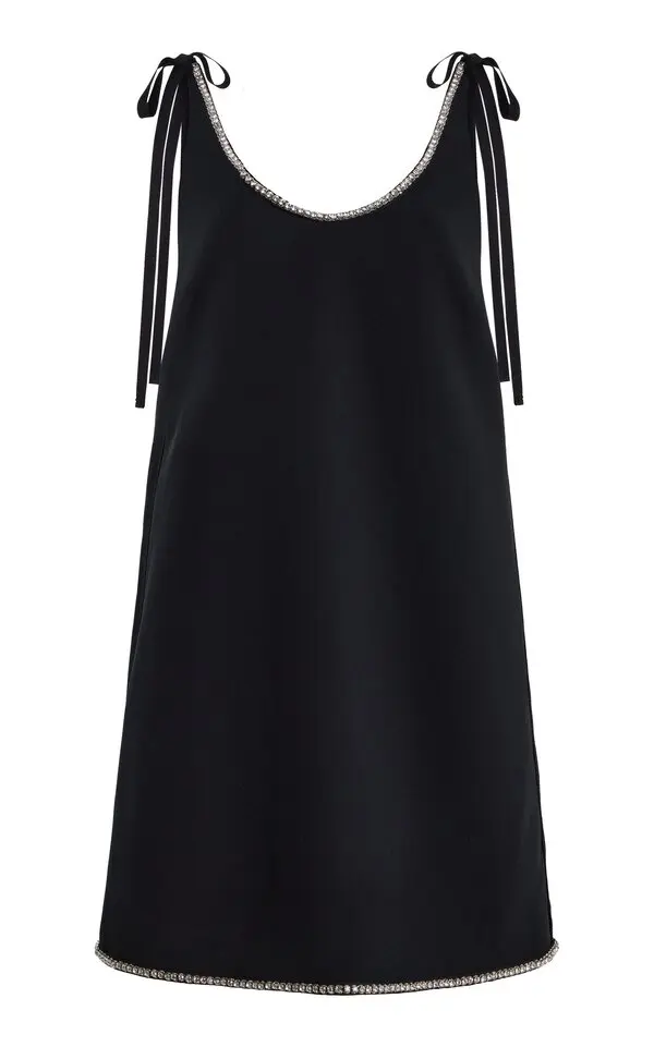 Prada Embellished Compact-sablé Mini Dress