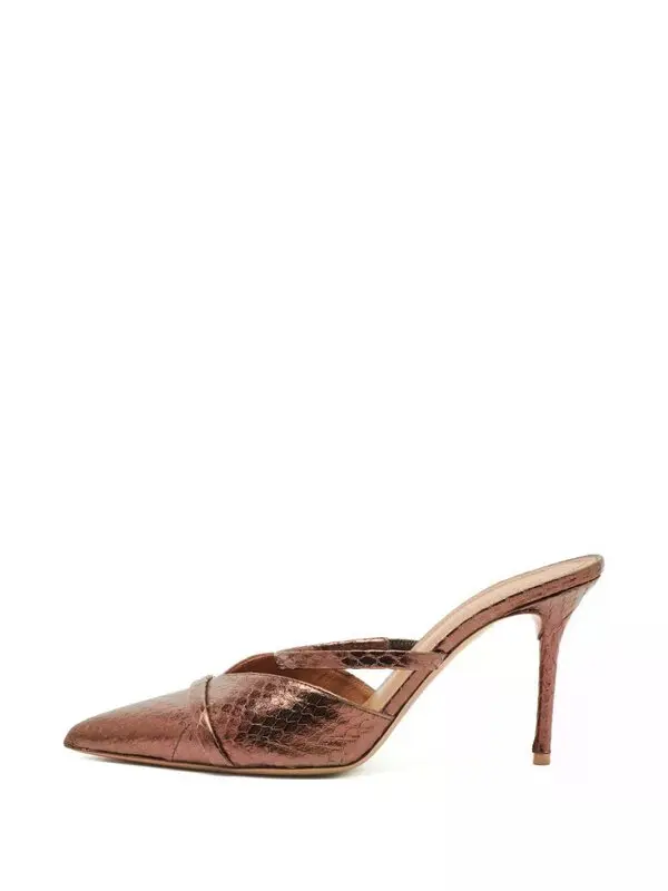 MALONE SOULIERS Snakeskin Embossed Mules