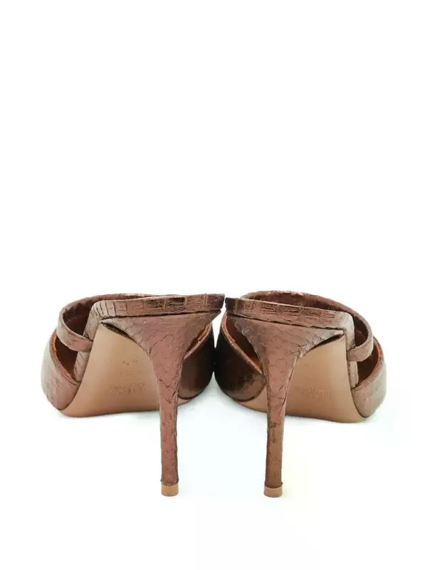 MALONE SOULIERS Snakeskin Embossed Mules