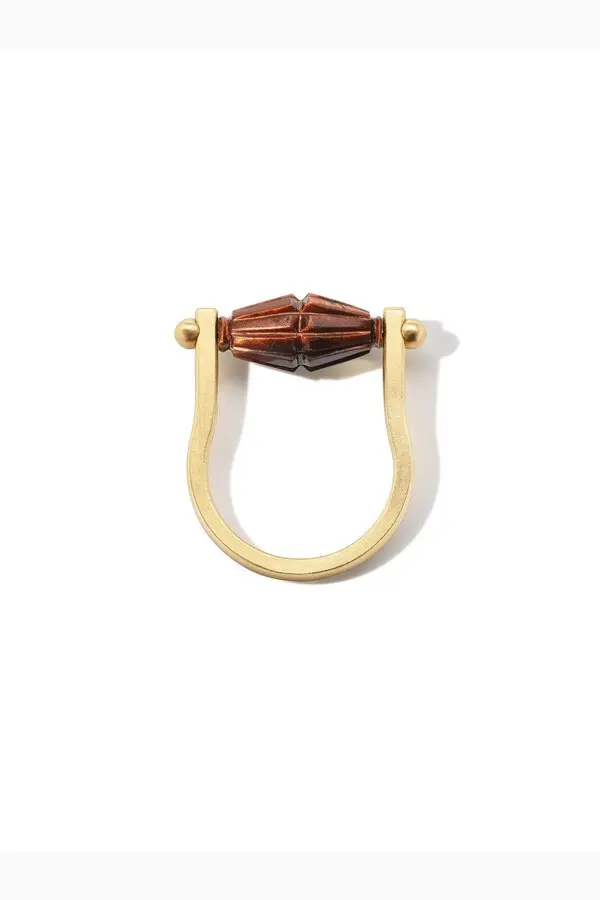 ETIQ Khol Tiger Eye Ring - Gold