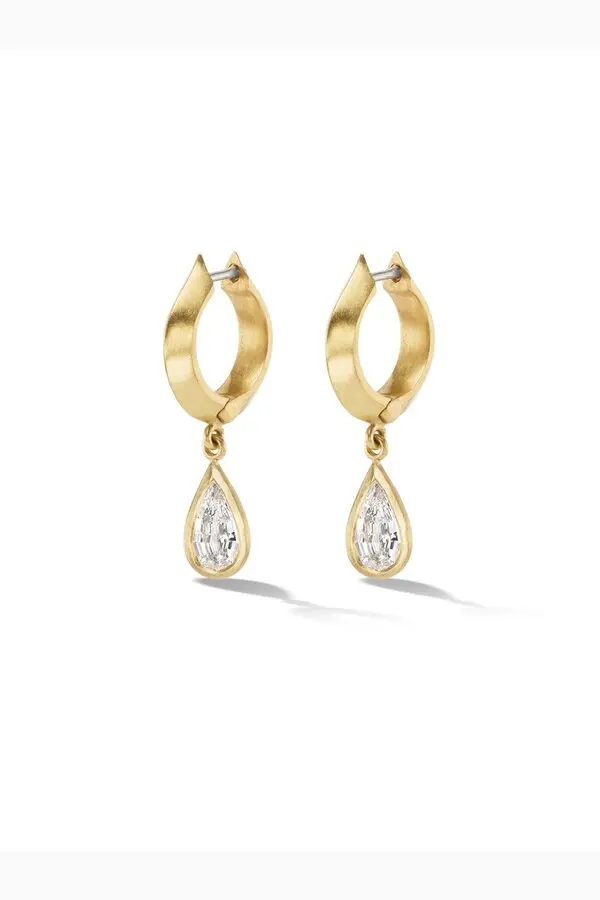 ETIQ Knife Edge Pear Diamond Drop Earrings