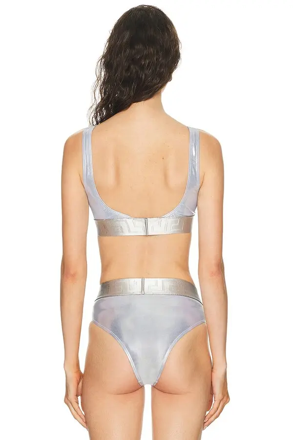 Versace Lycra Metallic Bikini Top