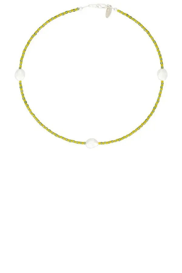 SANTANGELO For Shoom Necklace - Freshwater Keshi  Yellow & Green