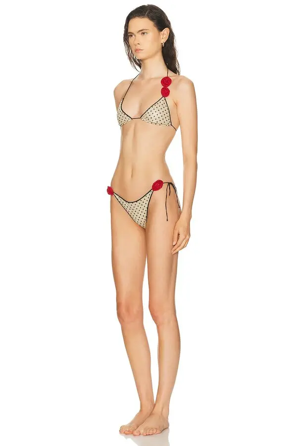 Oseree Lumiere Rose Pois Microkini Bikini Set