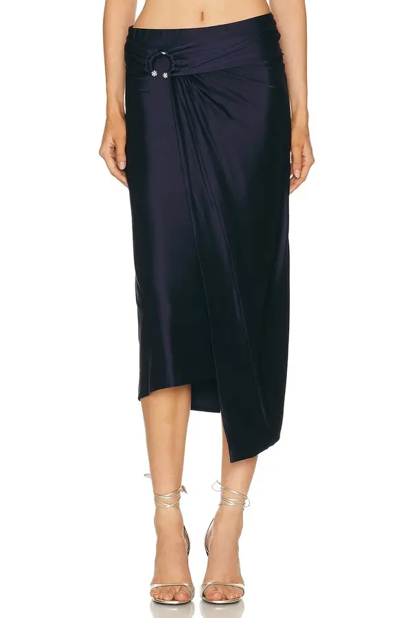 Rabanne Draped Skirt - Deep Navy