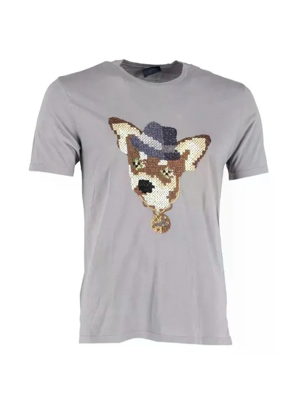 LANVIN Dog-embroidered T-shirt