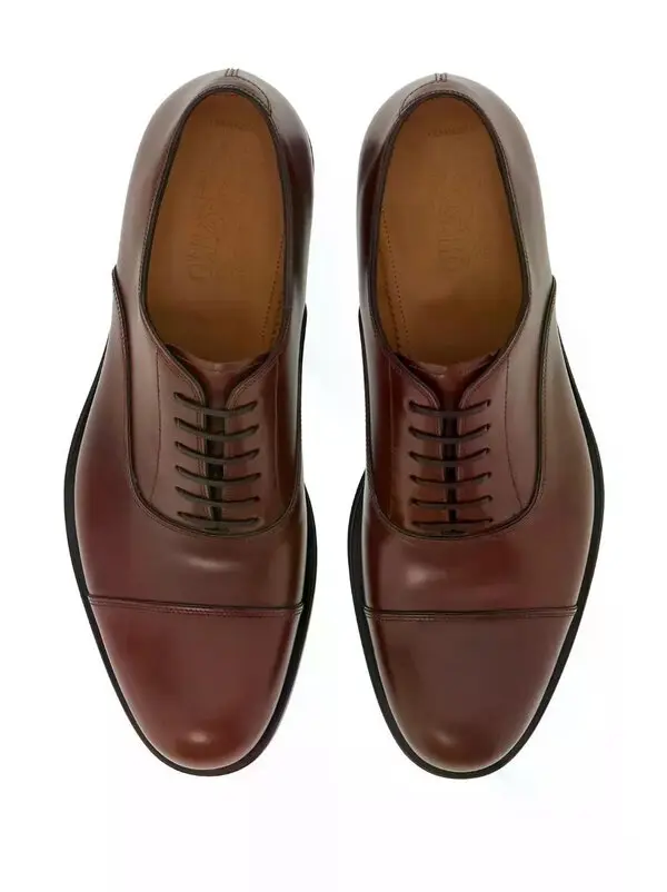 FERRAGAMO Tramezza Round-toe Leather Oxford Shoes