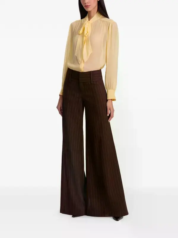 Alice + Olivia Pinstripe Wide-leg Trousers - Brown