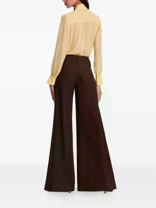 Alice + Olivia Pinstripe Wide-leg Trousers - Brown