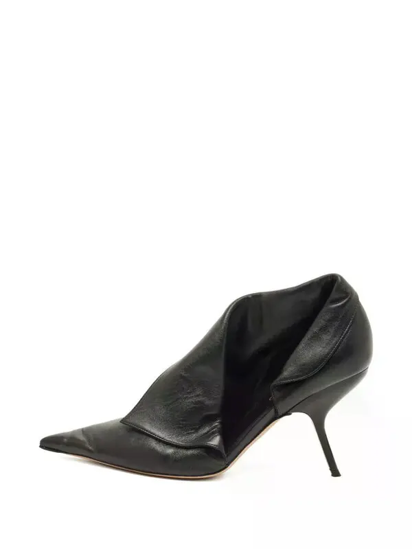 FERRAGAMO Leather Folded-front Pumps