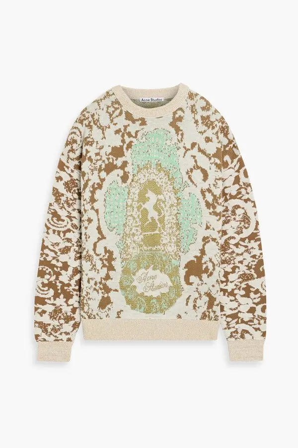 Acne Studios Jacquard-knit Sweater - Sage Green