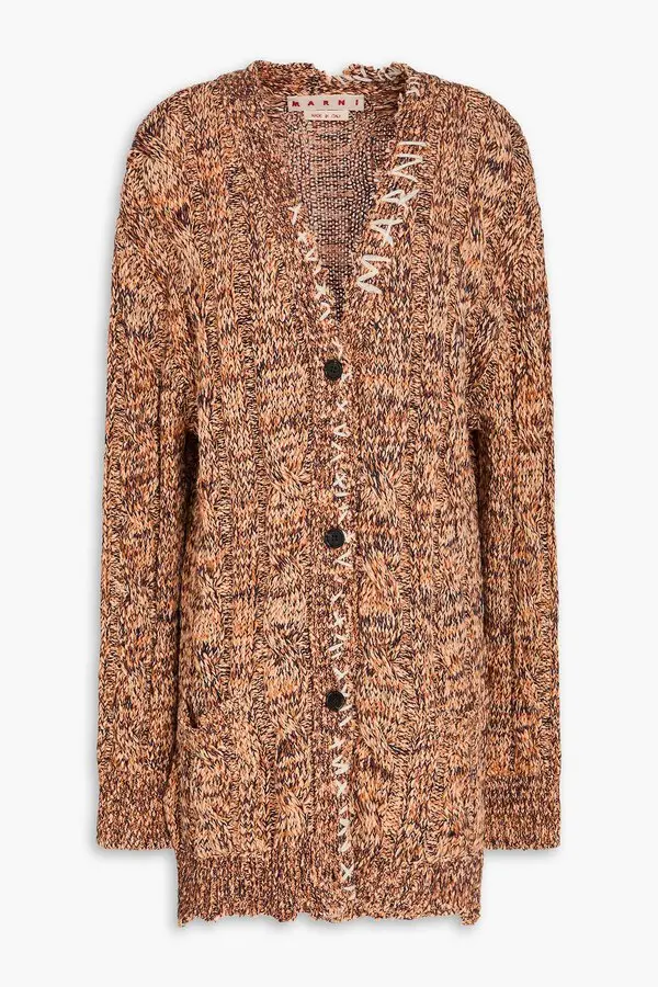 Marni Marled Cotton And Wool-blend Cardigan