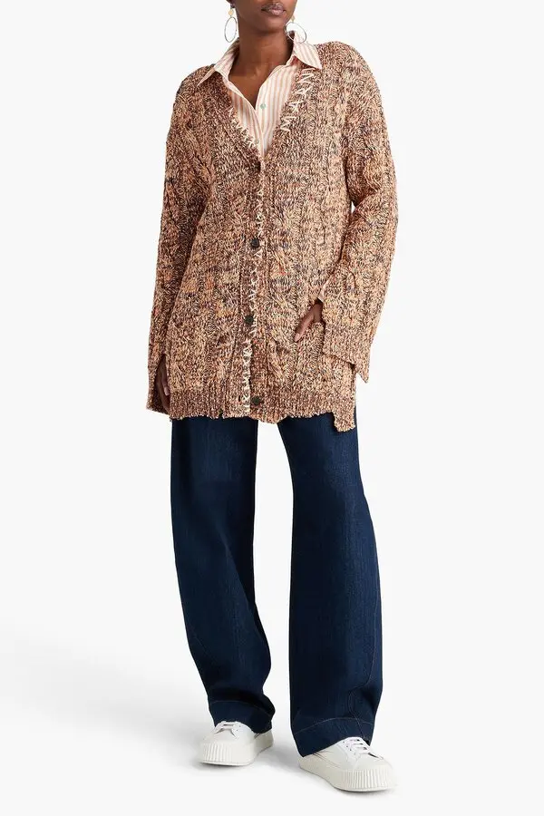 Marni Marled Cotton And Wool-blend Cardigan