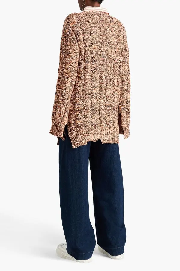 Marni Marled Cotton And Wool-blend Cardigan
