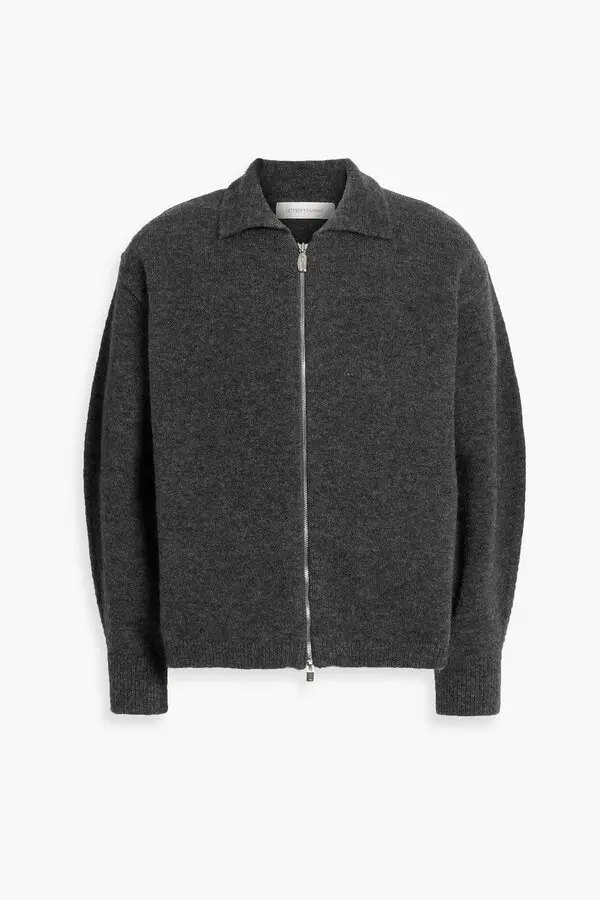 LE17SEPTEMBRE Knitted Zip-up Cardigan - Charcoal