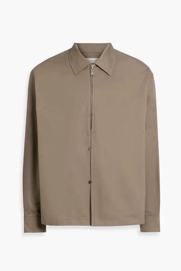 LE17SEPTEMBRE Cottonblend Twill Overshirt - Mushroom