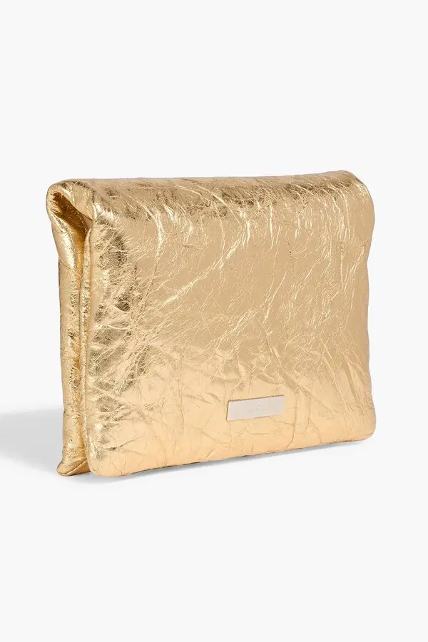 Marni Prisma Metallic Cracked-leather Shoulder Bag