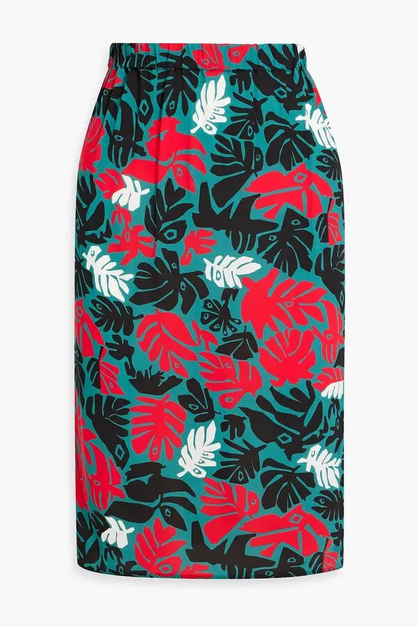 Marni Printed Crepe Skirt - Red