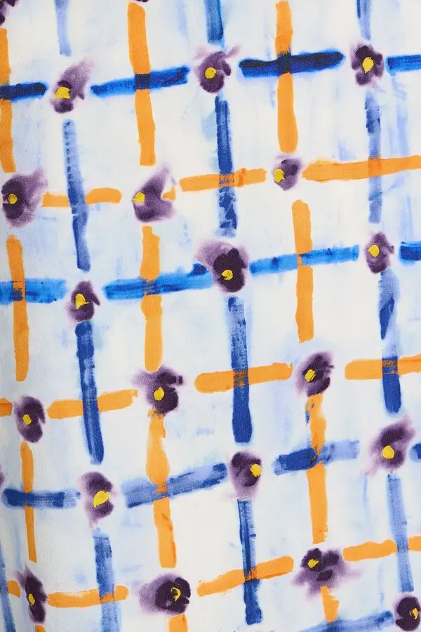 Marni Printed Silk Crepe De Chine Skirt