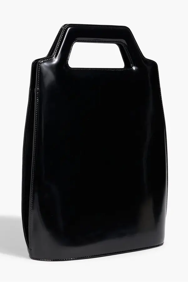 FERRAGAMO Wanda Mini Patent-leather Tote - Black