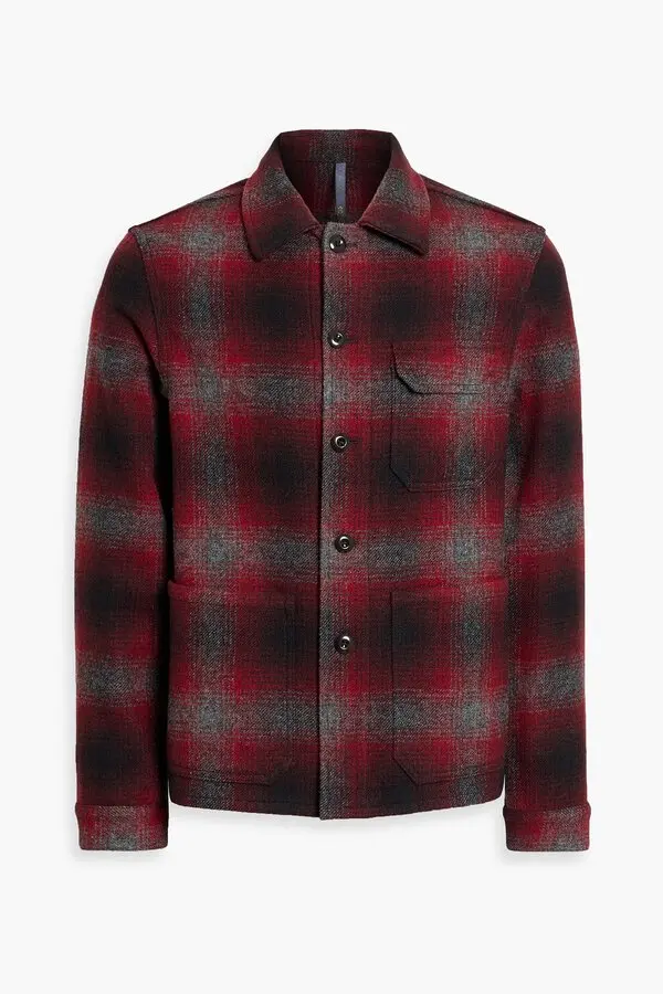 SLOWEAR Checked Wool-flannel Jacket