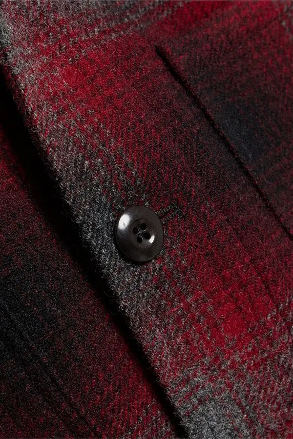 SLOWEAR Checked Wool-flannel Jacket