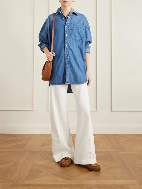 Polo Ralph Lauren Embroidered Denim Longline Shirt