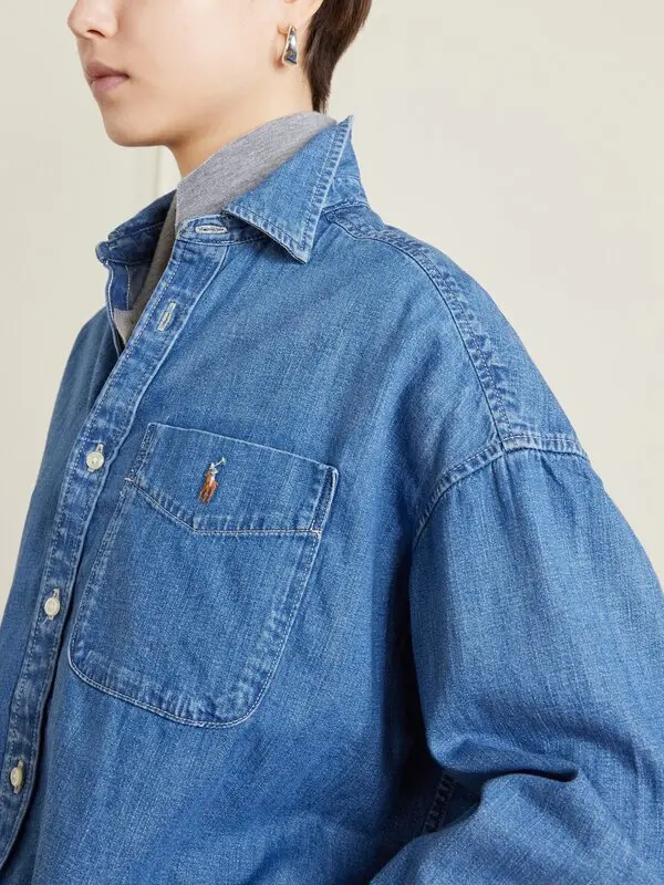Polo Ralph Lauren Embroidered Denim Longline Shirt