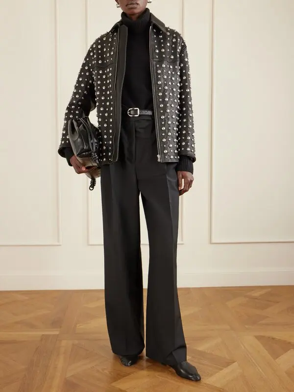 Nour Hammour Studded Leather Jacket