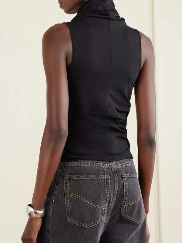 Rick Owens Cutout Gathered Jersey Top
