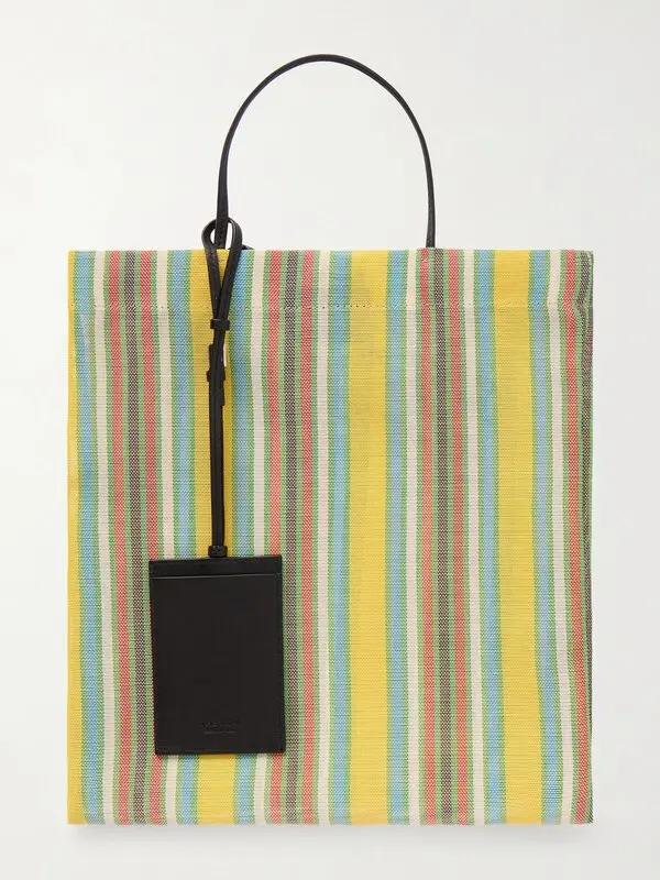THE ROW Barn Mini Leather-trimmed Canvas Tote - Multi