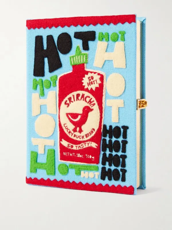 OLYMPIA LE-TAN Sriracha Embroidered Clutch - Blue