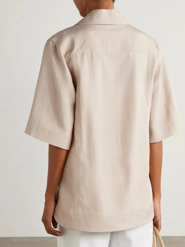 Loulou De Saison Woven Polo Shirt - Neutrals