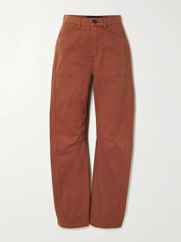 Veronica Beard Cotton-twill Barrel-leg Cargo Pants - Red