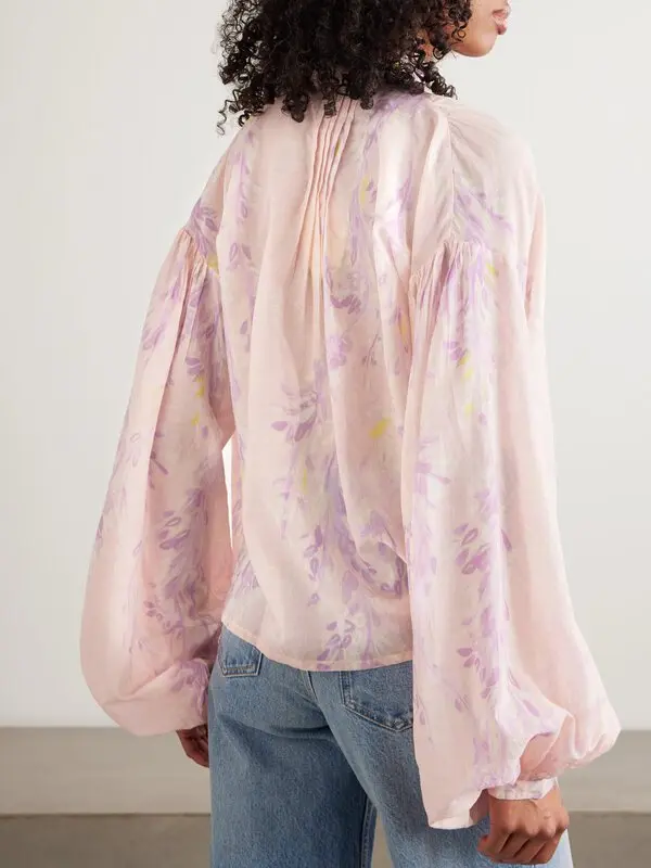 Thierry Colson Slava Ruffled Printed Cotton-voile Blouse