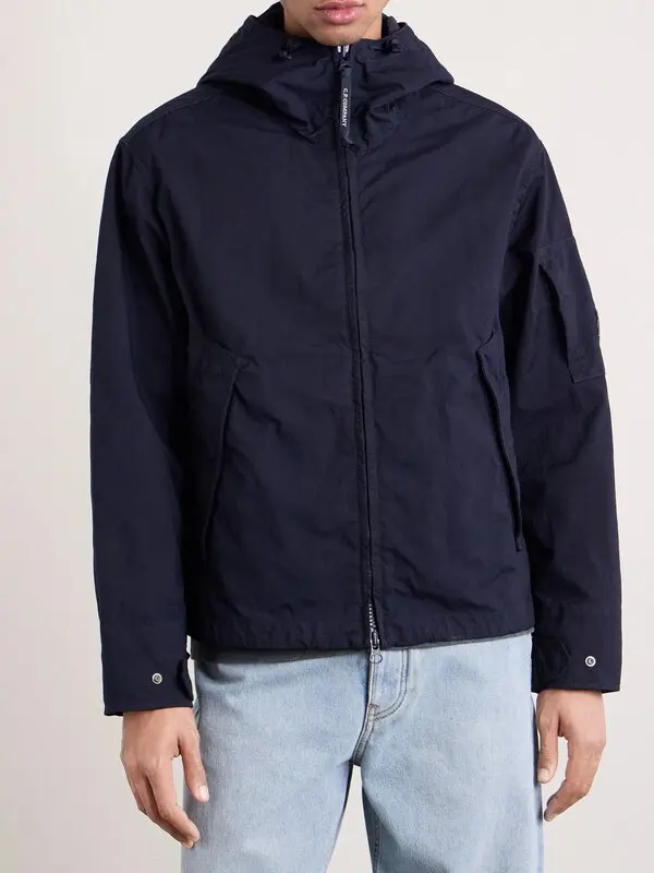 C.P. COMPANY Twill Hooded Jacket - Blue