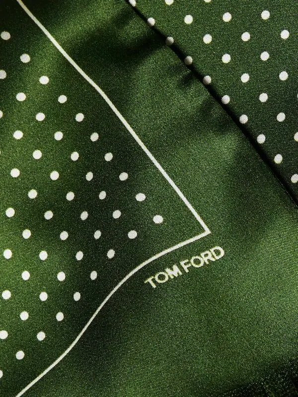 TOM FORD Polka-dot Silk-satin Scarf - Green