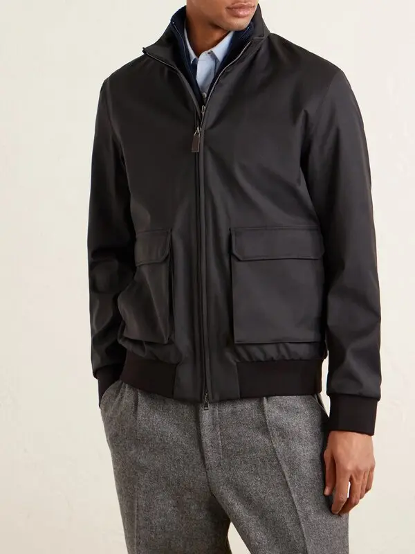 Herno Storm System® Wool Bomber Jacket - Brown
