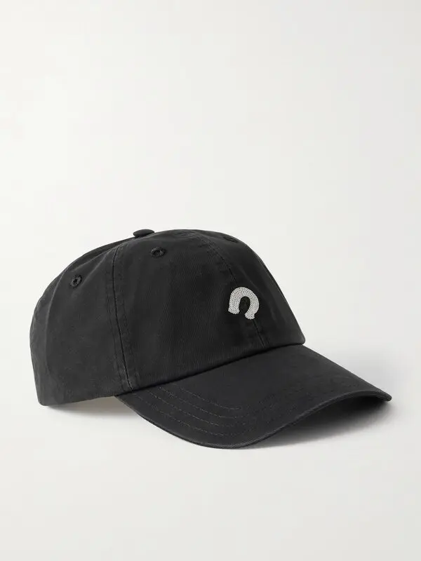 DRAKE'S Logo-embroidered Baseball Cap - Black