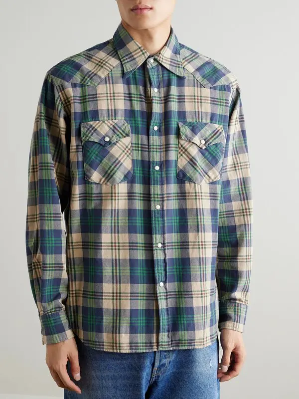 Kapital Columbia Checked Cotton-flannel Western Shirt