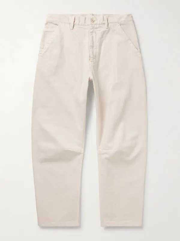 NILI LOTAN Emir Straight-leg Cotton-blend Twill Trousers - Neutrals